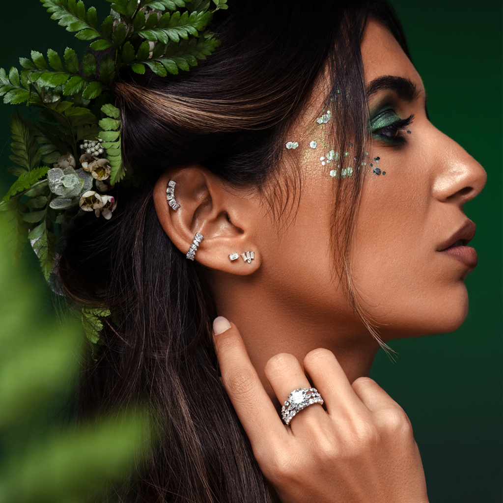 Diamond & Gold Ear Piercings - ETIKA Jewels in Dubai