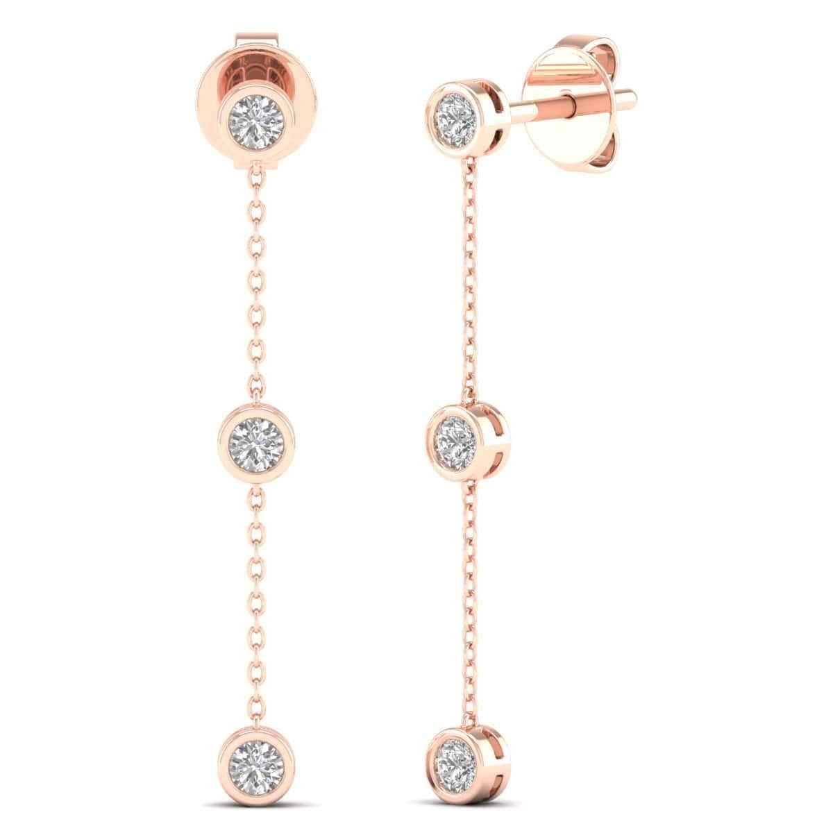 Triple Diamond Drop Earring