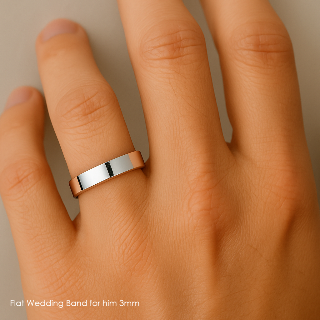 Flat Wedding Band for HIM